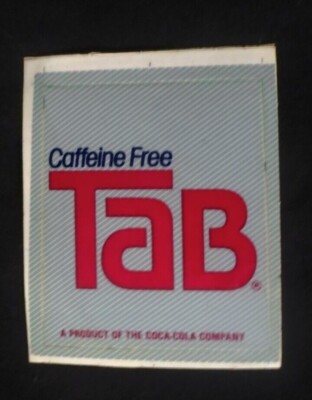 Caffeine Free Tab Decal 2 1/2 inches by 3 inches | eBay