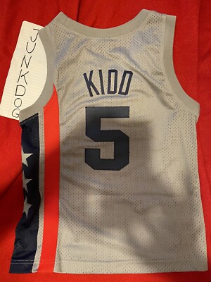 Jason Kidd #5 NJ Nets Gray Stars Swingman Jersey Nike Rewind 80 Mens ...