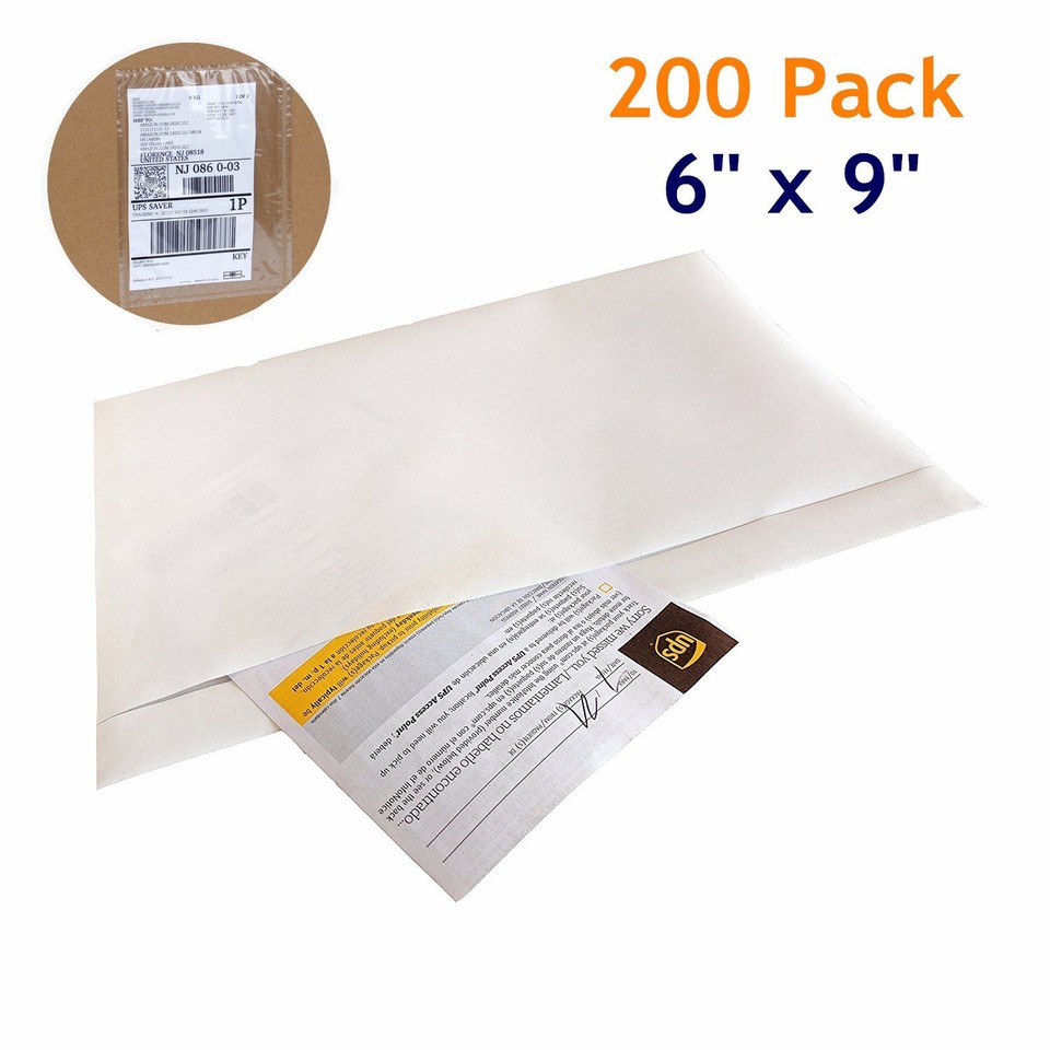 7.5x5.5 6x9 Clear Packing List Envelopes Invoice Shipping Label ...