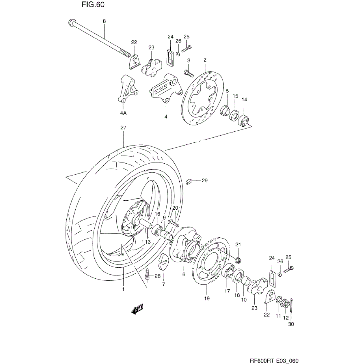 SUZUKI RF600 BANDIT 600 SV650 LEFT REAR WHEEL SPACER 64751-26E00 for ...