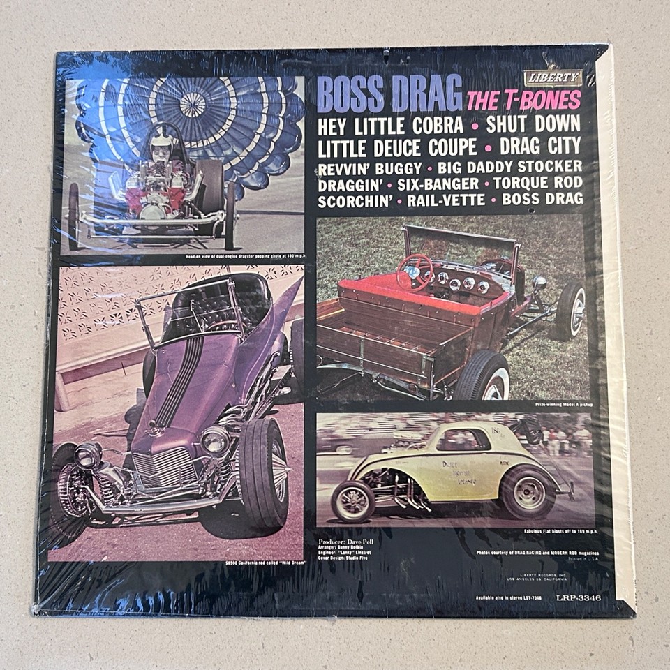 SEALED The T-BONES "Boss Drag" Racing LP Vinyl 1st US 1964 Mono LRP ...