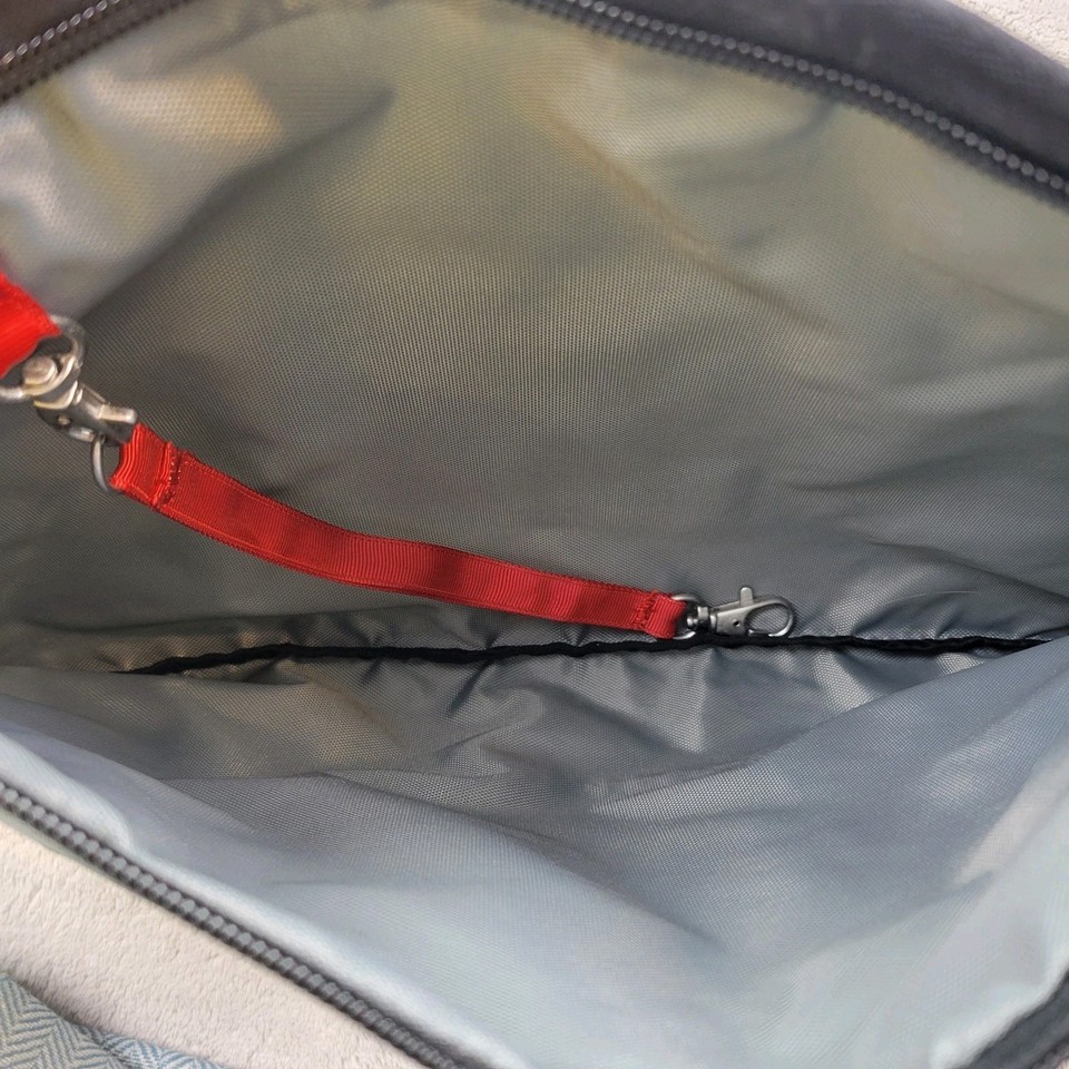 Rickshaw Large Zero Messenger Bag Blue Herringbone Tweed Simple Deluxe ...