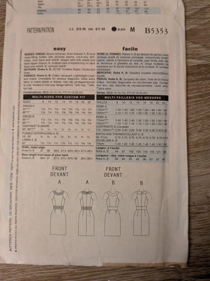 Butterick Sewing Patterns NEW UNCUT Assorted US Sizing FREE SHIPPING ...