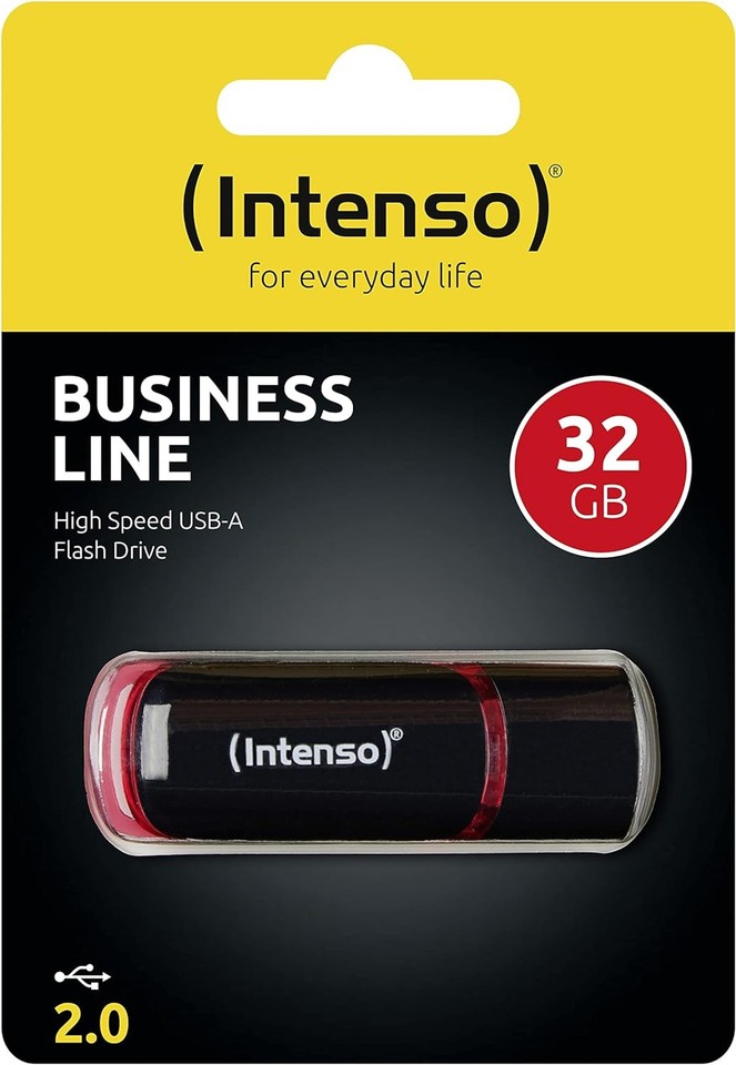 Intenso Business Line - Flash Drive 32 GB - USB 2.0, Black/Red | eBay