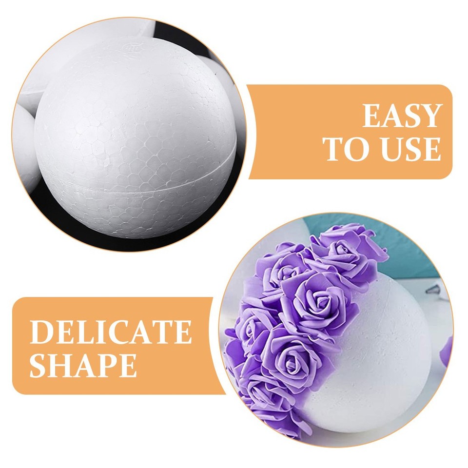 10pcs Smooth Round Foam Ball Unpainted Round Ball DIY Craft Decoration ...