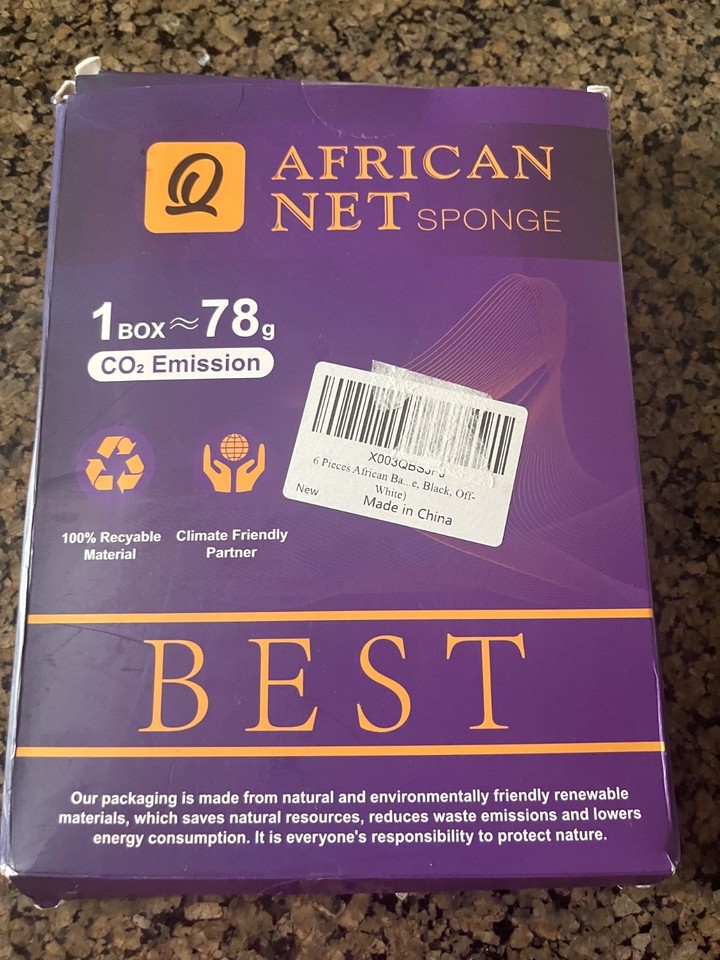 African Net Sponge Box of 6 Exfoliating Quick Dry Deep Clean Machine ...