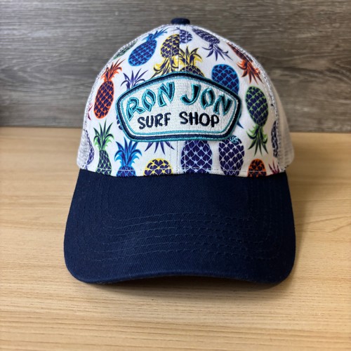 Ron Jon Hat Cap Strap Back Blue Pineapples Surf Shop Surfing Beach | eBay