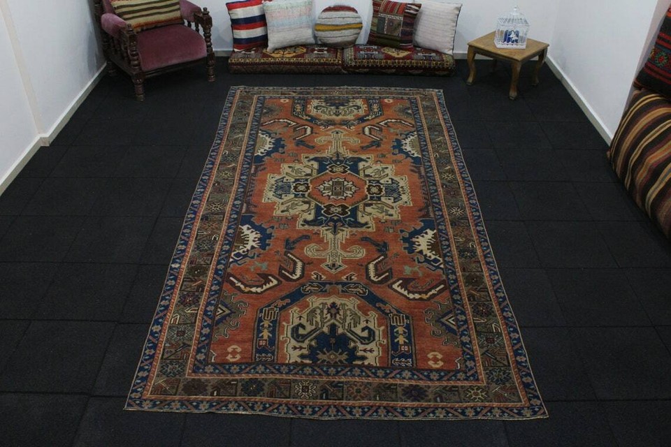 Superb 10'x5 ft Wool CAUCASIAN Nomadic Rustic Ethnic TRIBAL RUG Rare ...