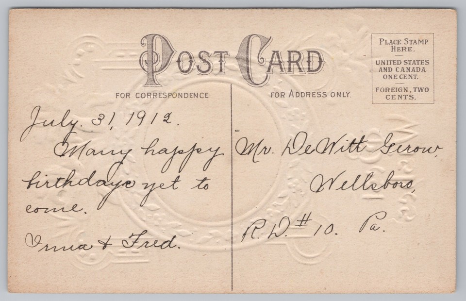 Flowers~View of River At Sunset & Blue Irises Best Wishes~Vintage ...