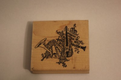 Musical Instruments Rubber Stamp Horn Violin Clarinet 1993 VTG ...