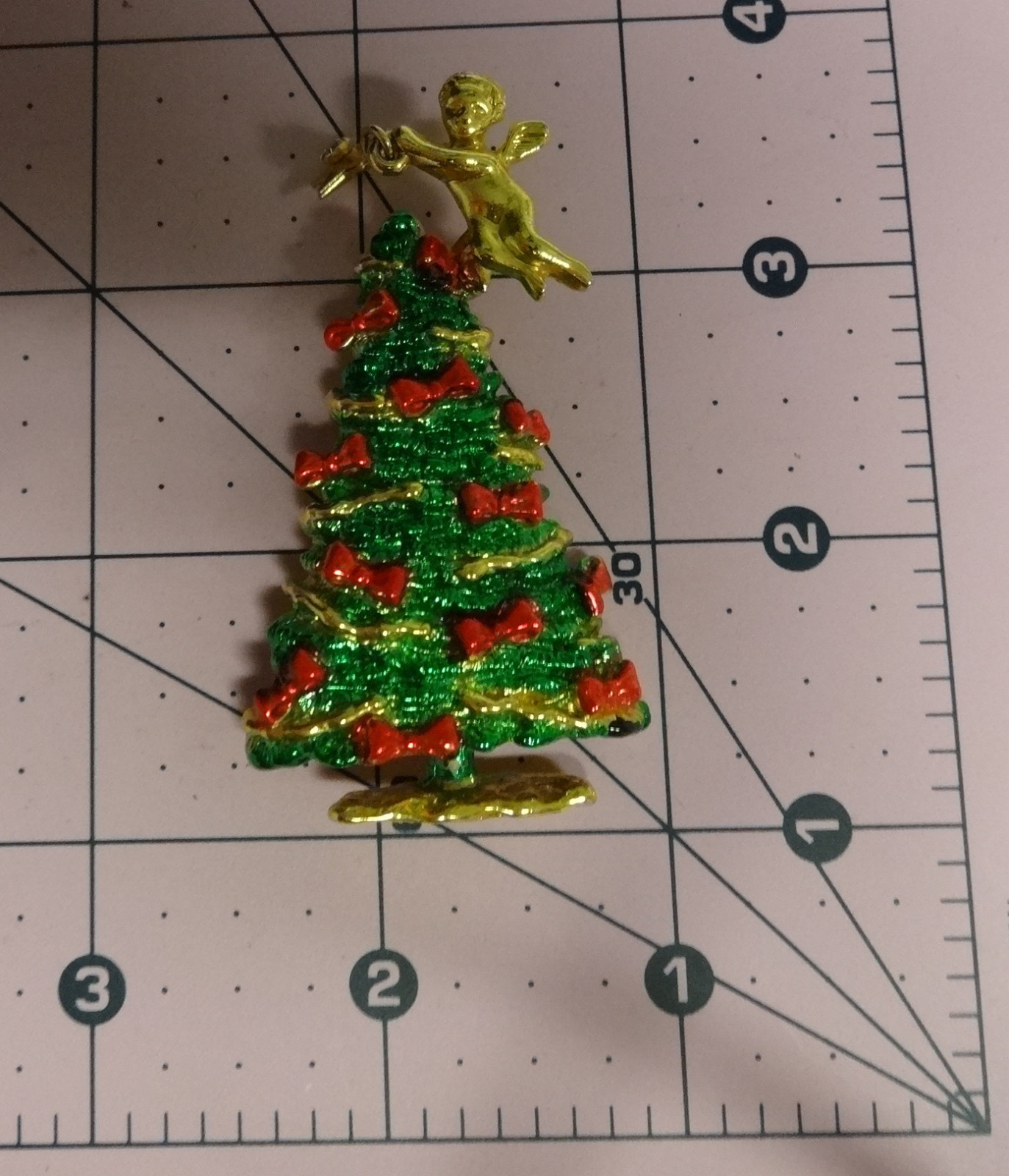 Vintage Signed AJC Rhinestone Star Angel Enamel Christmas Tree Pin ...