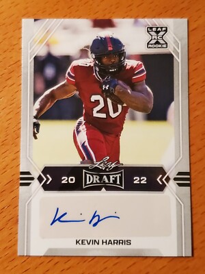 2022 Leaf Draft Prospects Auto White #BAKH1 Kevin Harris Patriots ...