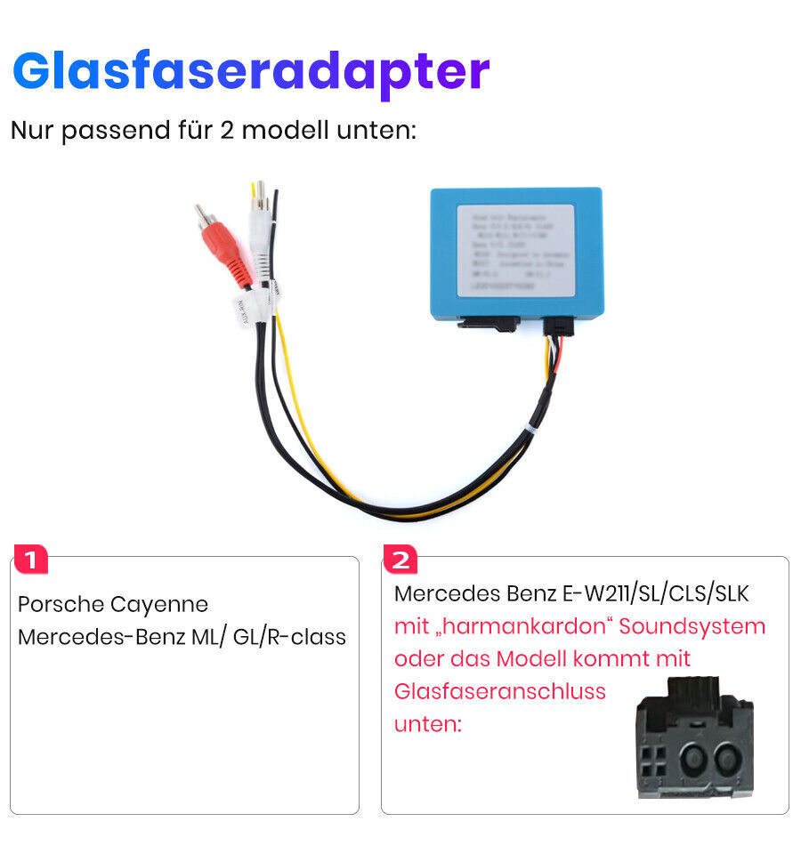 DVR DAB Rear Camera Tire Pressure Monitor Fiber Optic Adapter für ...