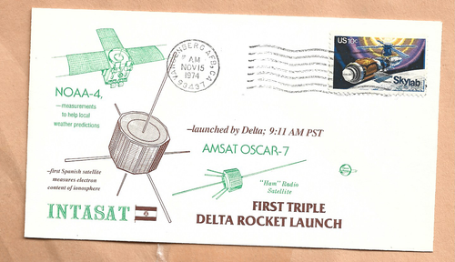 INTASAT AMSAT OSCAR 7 LAUNCH BY DELTA NOV 15,1974 VAFB SPACE VOYAGE ...