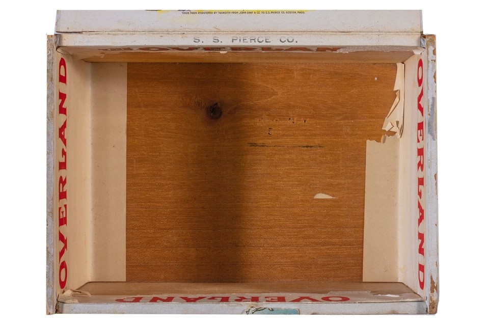 Rare 1910s S.S.Pierce *The Overland” cedar 50 cigar box in very good ...