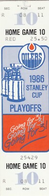 1986 EDMONTON OILERS STANLEY CUP PLAYOFFS FULL TICKET UNUSED GRETZKY GM ...
