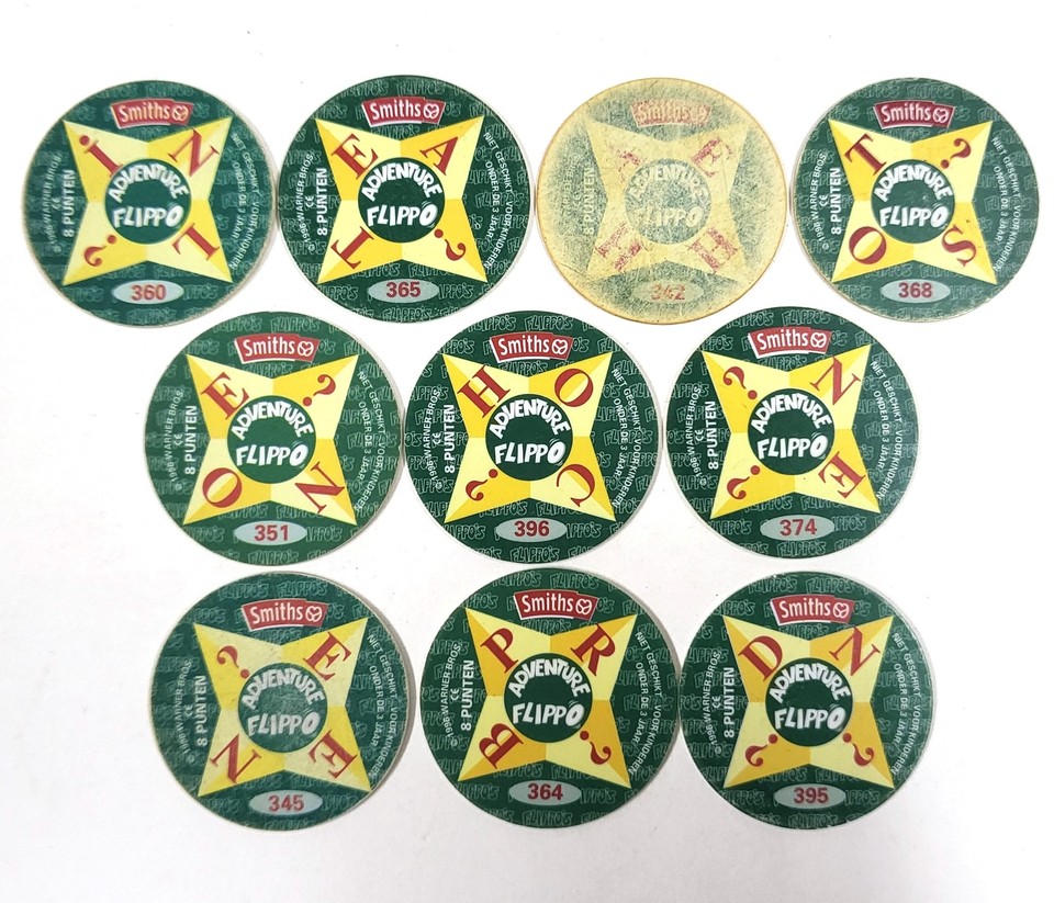 Vintage 1990s Tazos Adventure Looney Tunes Flippo's Smiths 341-420 ...