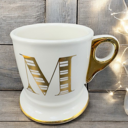 Anthropologie Monogram Cup Mug Initial Letter M Coffee Mug Cup Ceramic ...
