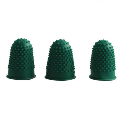 RUBBER THIMBLES Small Thimblettes GREEN SIZE 0 16mm COUNT PROTECT ...