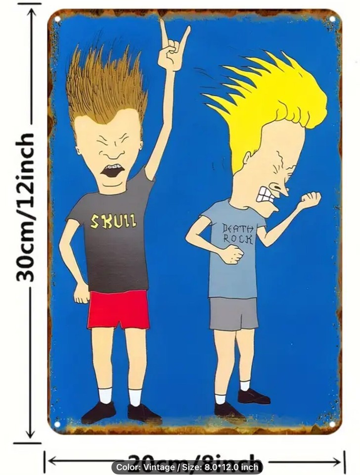 Beavis & Butthead metal sign NEW 12x8 | eBay