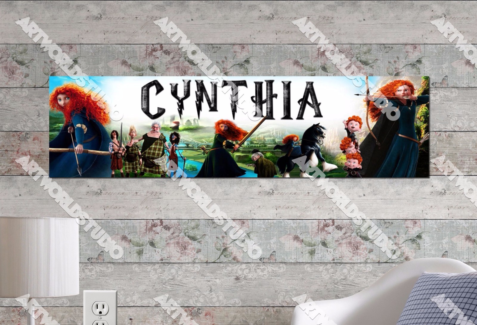 Personalized/Customized Princess Merida Name Poster Wall Art Decoration ...