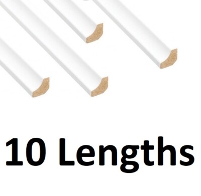 White Scotia Beading Molding - 10 Pieces - 2.4metre Lengths - Floor ...