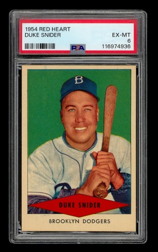 1954 Red Heart Set-Break Duke Snider PSA 6 EX-MT | eBay