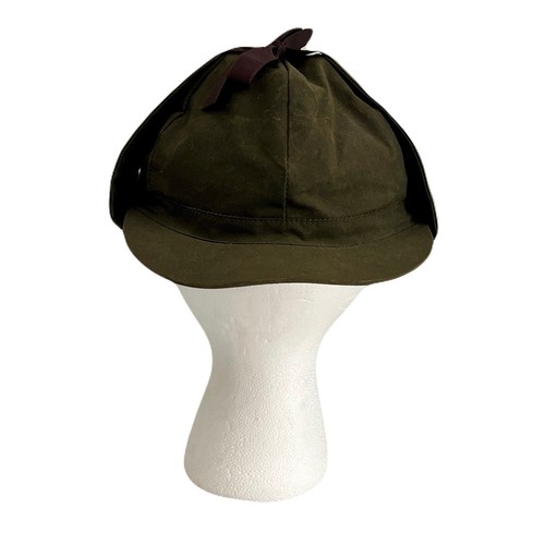 Vintage Royal Scot Green Waxed Cotton Deerstalker Double Billed Hat ...