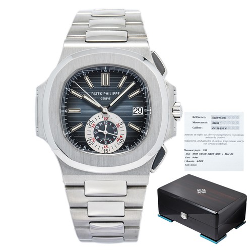 Patek Philippe Nautilus 5980/1A-001 2007 Box & Paper Blue Dial SS Men ...