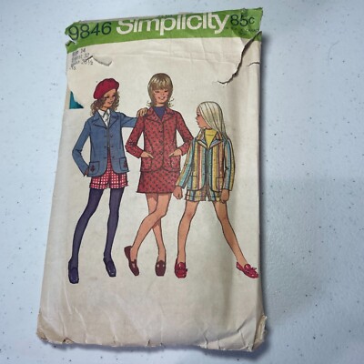 Vintage Simplicity Pattern 9846 Childs Unlined Jacket, Skirt and Shorts ...