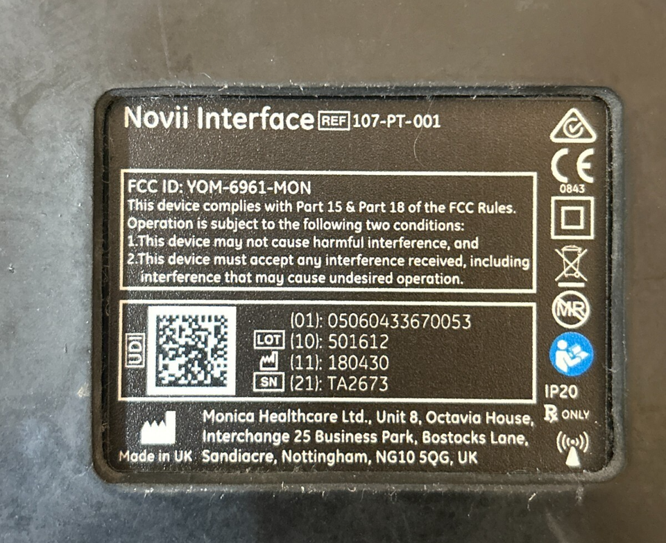Novii Fetal Monitor Interface 107-PT-001 Monica Healthcare DK | eBay