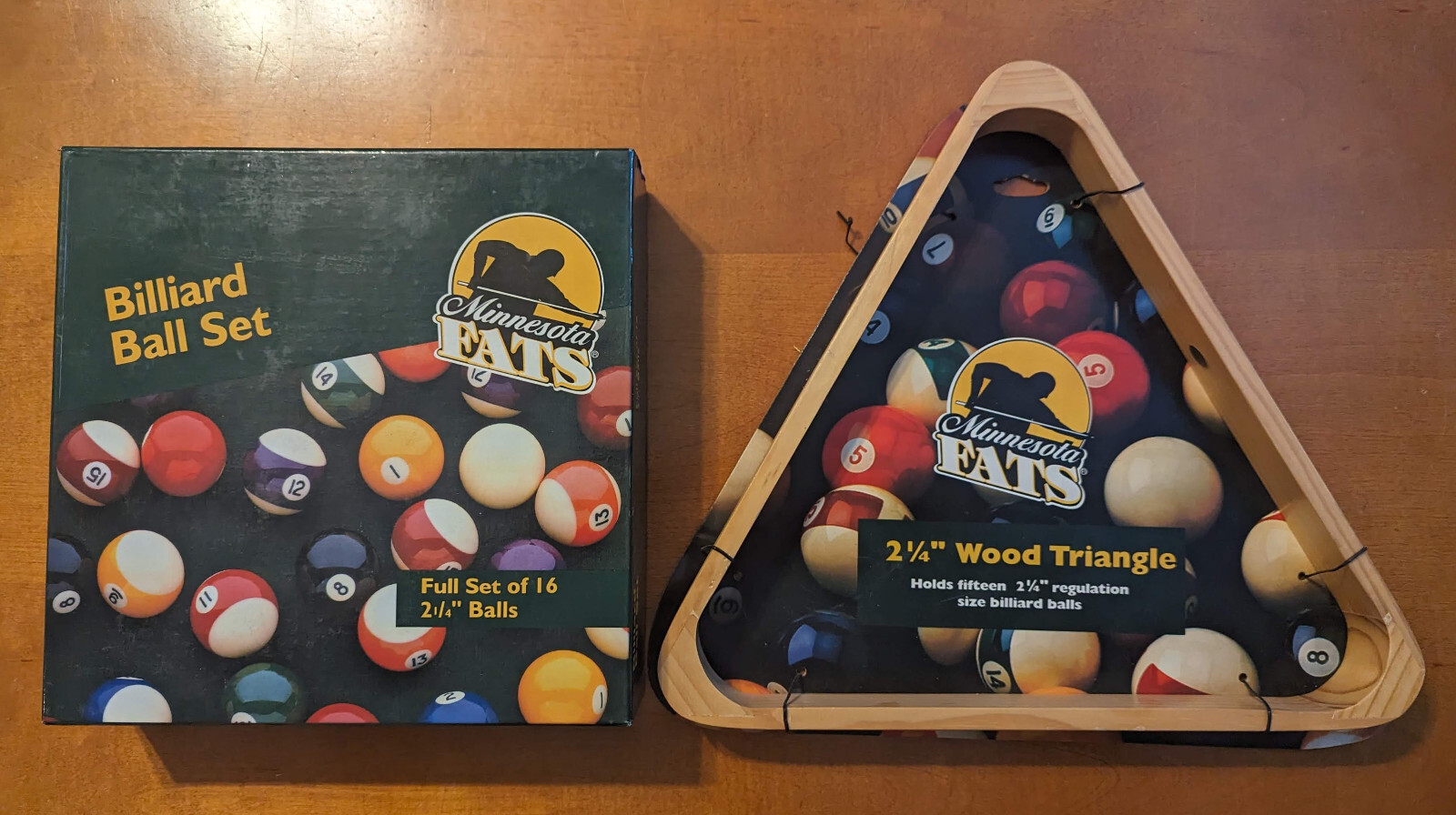 Minnesota Fats GENUINE Pool Ball Set - 2.25" - 16 Balls w/ Wood ...