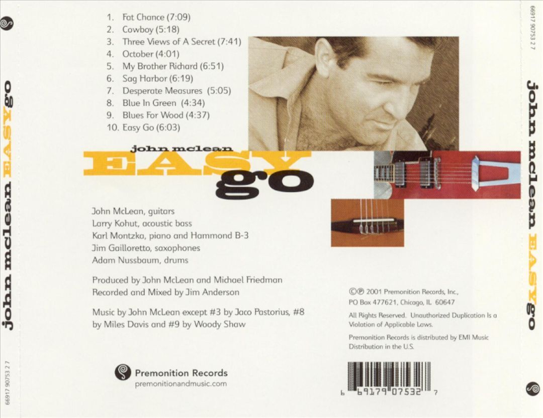 Easy Go by John McLean (Jazz) (CD, Apr-2005, Premonition Records) for ...