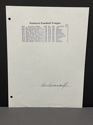 KEN KAVANAUGH SIGNED CHICAGO BEARS 40’s ALL DECADE 3x CHAMP 100 ...