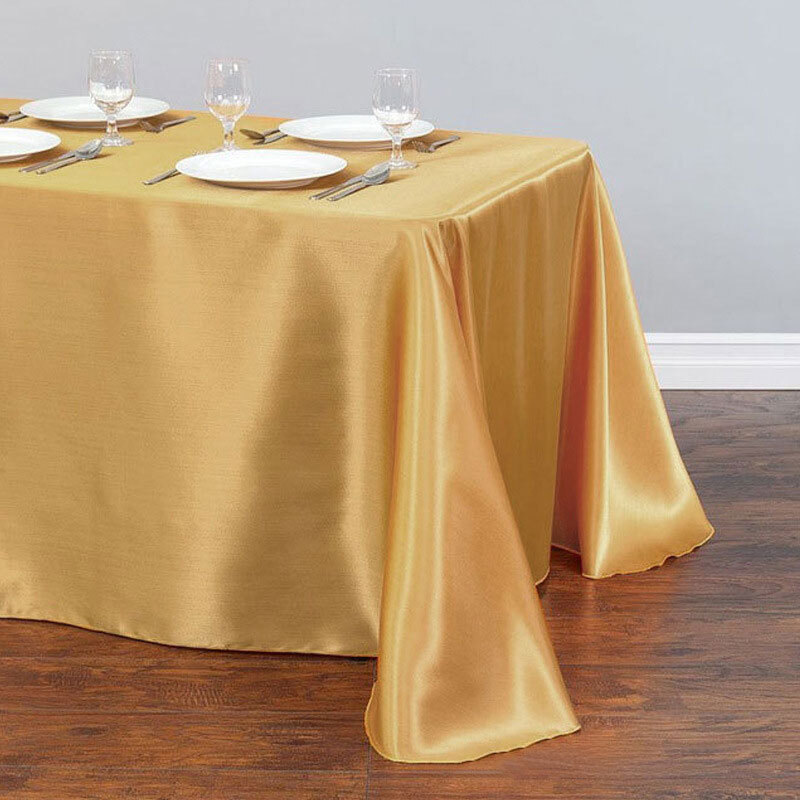 S-XL Satin Tablecloth Rectangle Banquet Table Cover Cloth Wedding Party ...