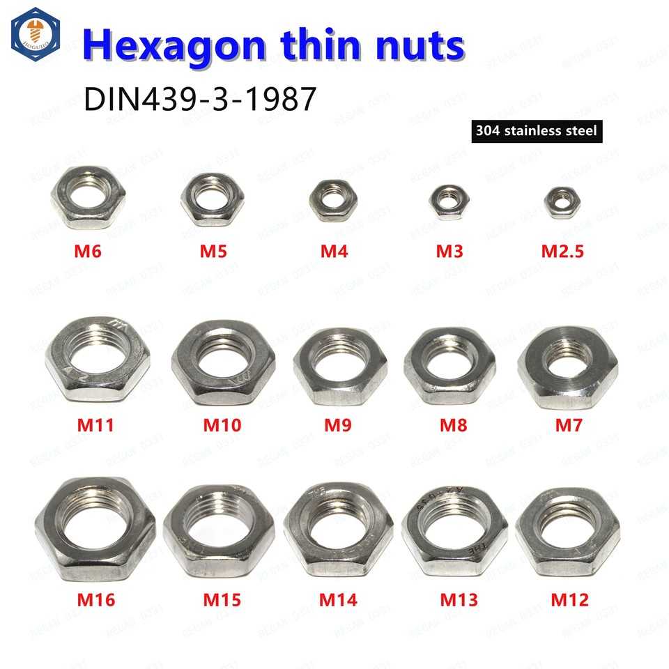 M2 M3 M4 M5 M6 M7 M8 M9 M10 M12 M14 M15 304 Stainless Steel Hex Nut ...