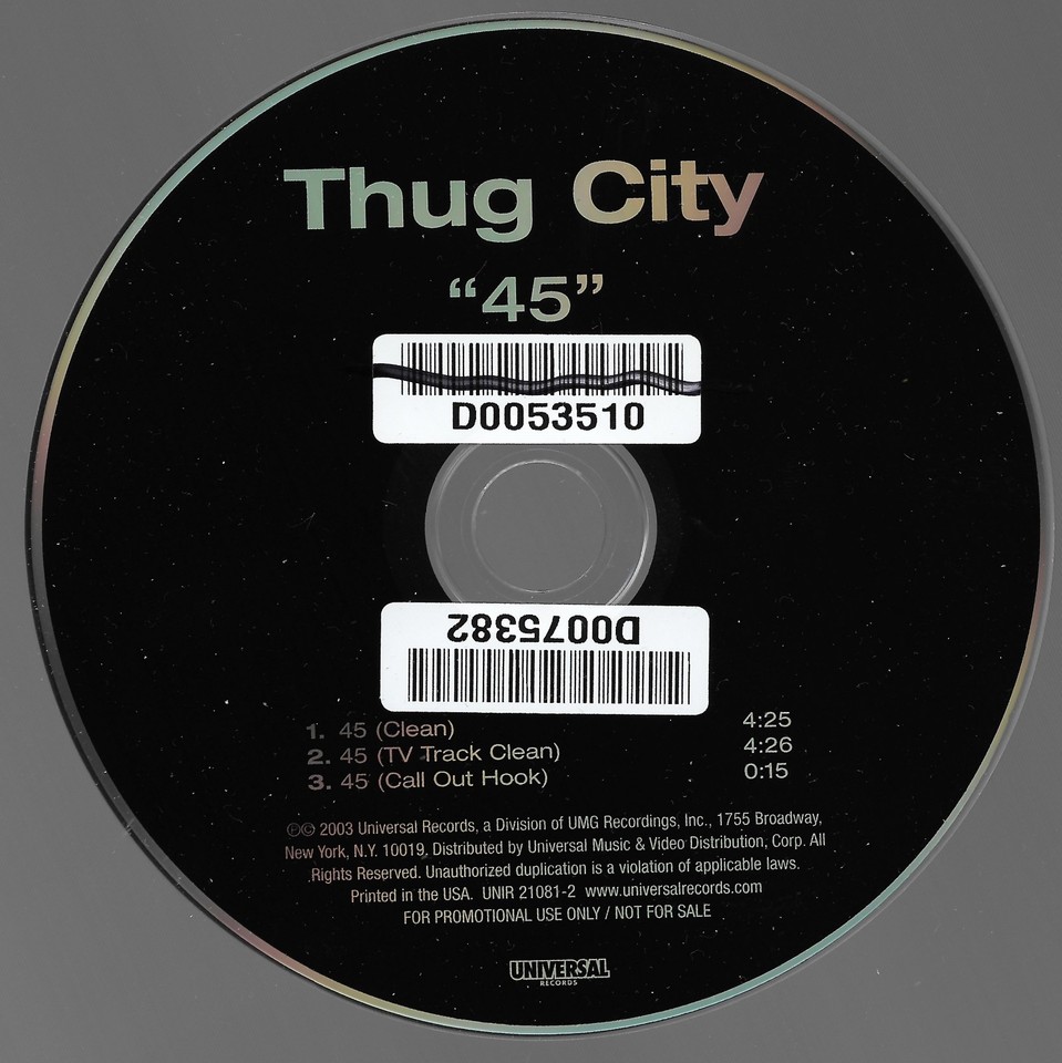 45 [Promo Single] by Thug City (Cd 2003) [2 versions+1] MINT" | eBay