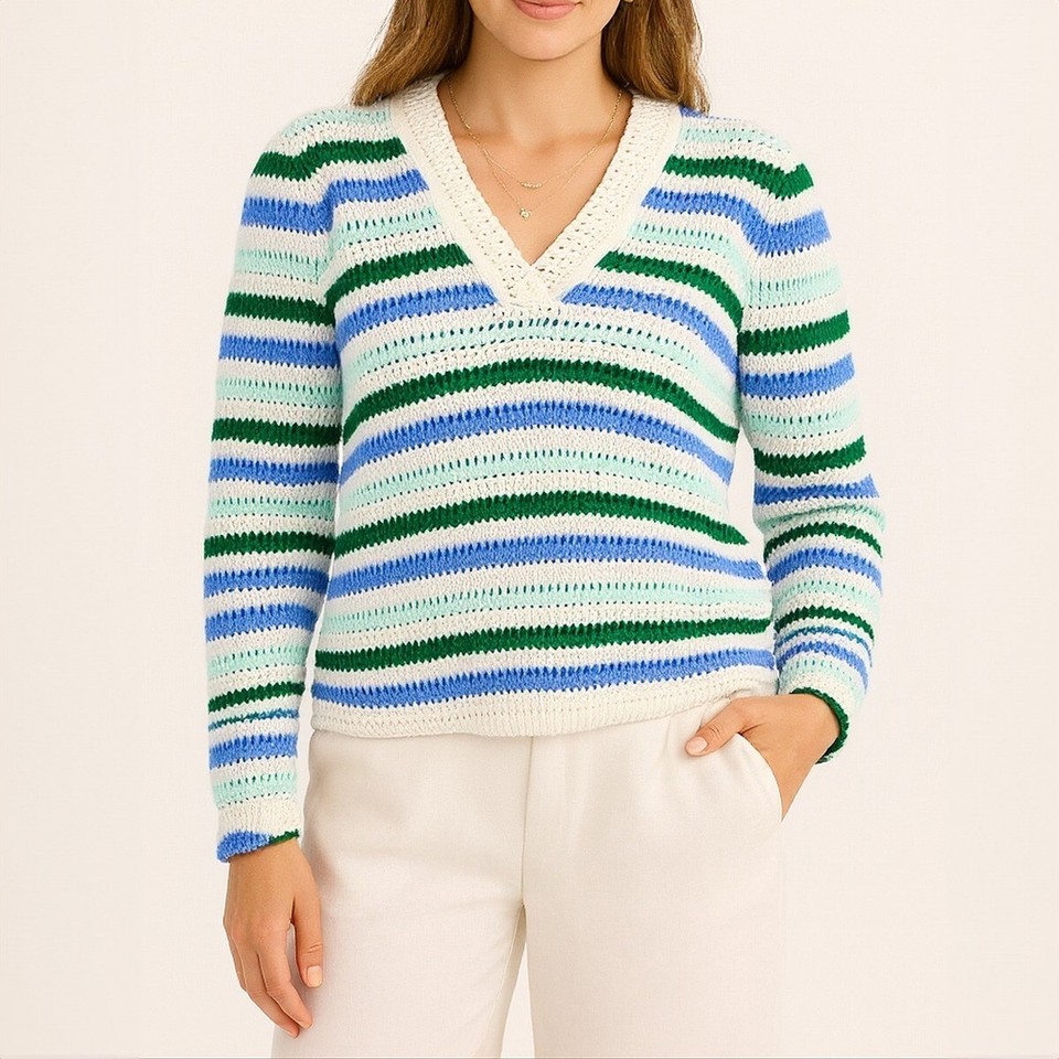NWT Cabi Summer 2025 Serena Pullover Summer Stripe, Style 6771, XS-XL | eBay