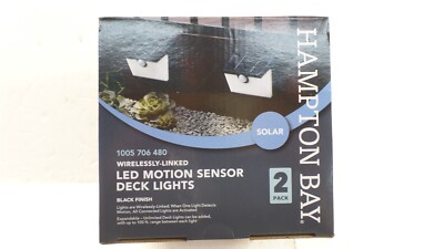 HAMPTON BAY LS-201B-SOPL-2 CONNECTED BLACK MOTION SENSING SOLAR DECK ...