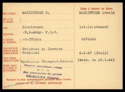 USA 1944 Middle East Italy POW Camp Red Cross Cover Catholic ...