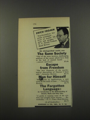 1956 Rinehart & Co. Books Advertisement - Erich Fromm | eBay