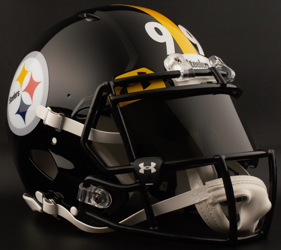 PITTSBURGH STEELERS NFL Football Helmet with BLACK-TINT Visor / Eye ...