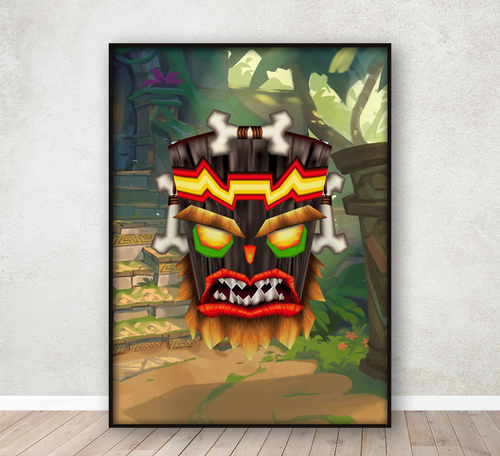 Crash Bandicoot Uka Uka Wall Art Print Bedroom Picture Poster Gift A4 ...