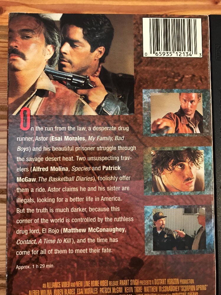 Scorpion Spring (VHS, 1997) Alfred Molina Matthew McConaughey ...