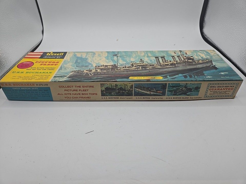 Vintage 1960 Revell USS BUCHANAN 4 Stack Destroyer Rare Picture Fleet ...