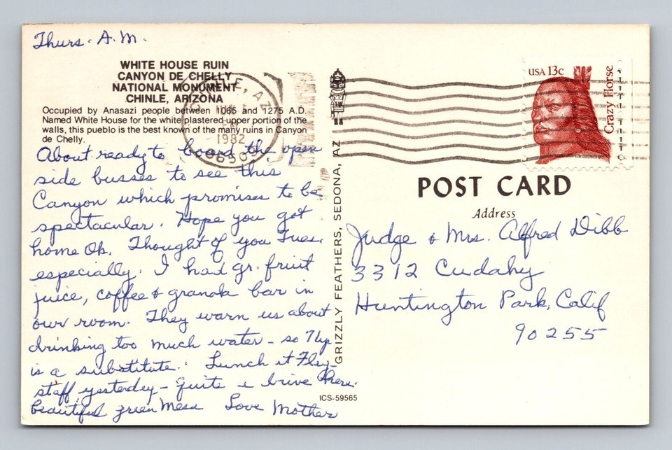Chinle AZ-Arizona White House Ruins Canyon de Chelly Monument Vintage ...