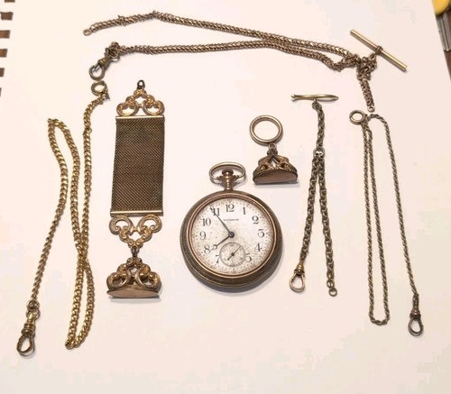 Lot of Antique Gold Filled Watch Chains Fobs Pocket Watch | eBay