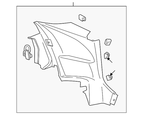 Genuine GM Jet Black Passenger Side Quarter Lower Trim Finish Panel ...