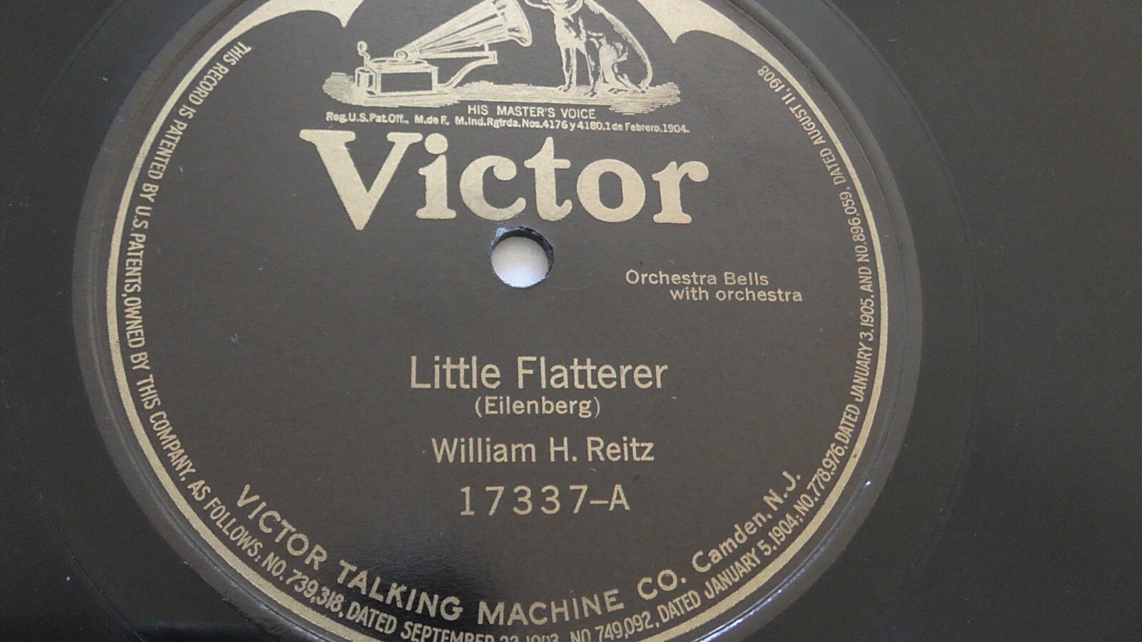 William H. Reitz 78rpm Single 10-inch Victor Records #17337 Little ...