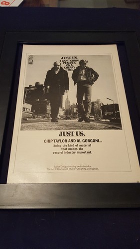 Chip Taylor & Al Gorgoni Just Us Rare Original Promo Poster Ad Framed ...